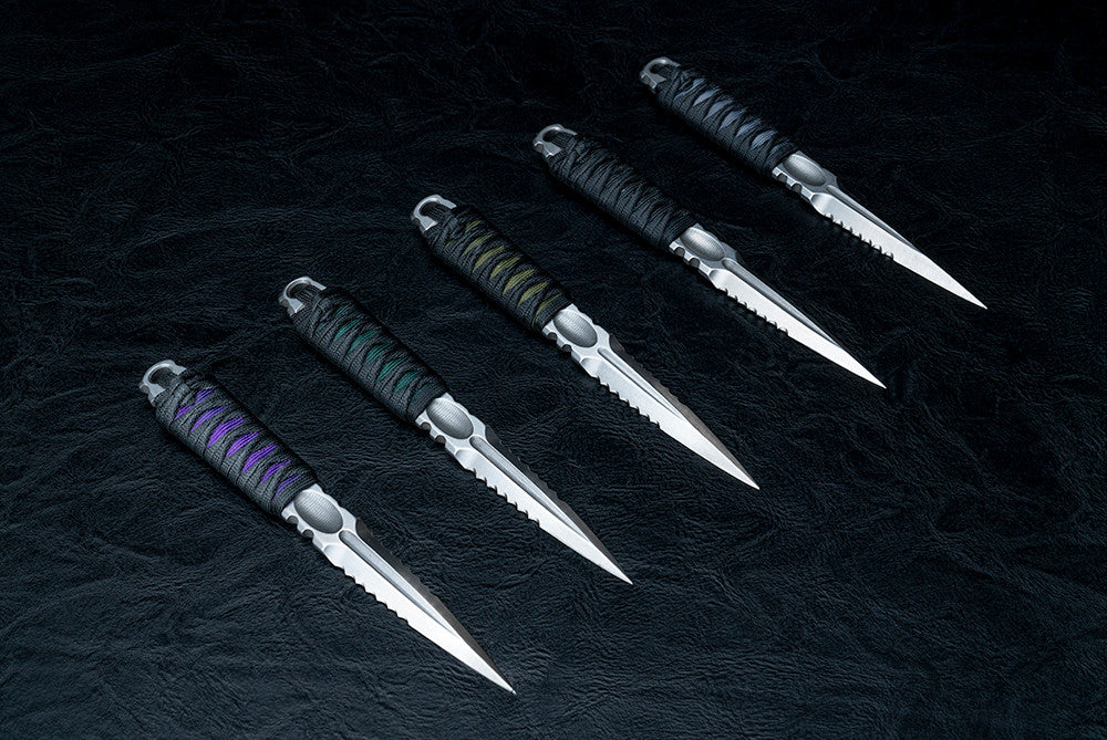 Custom OSS Dagger Partially Serrated Blade w/ Tsukamaki Wrapped Handle ...