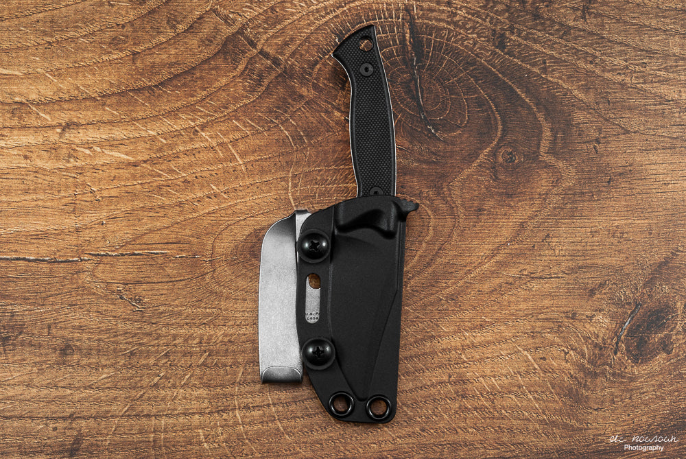 Mummert Knives Slotted Titanium Tumbled Regular Clip w/ Mounting Hardw ...