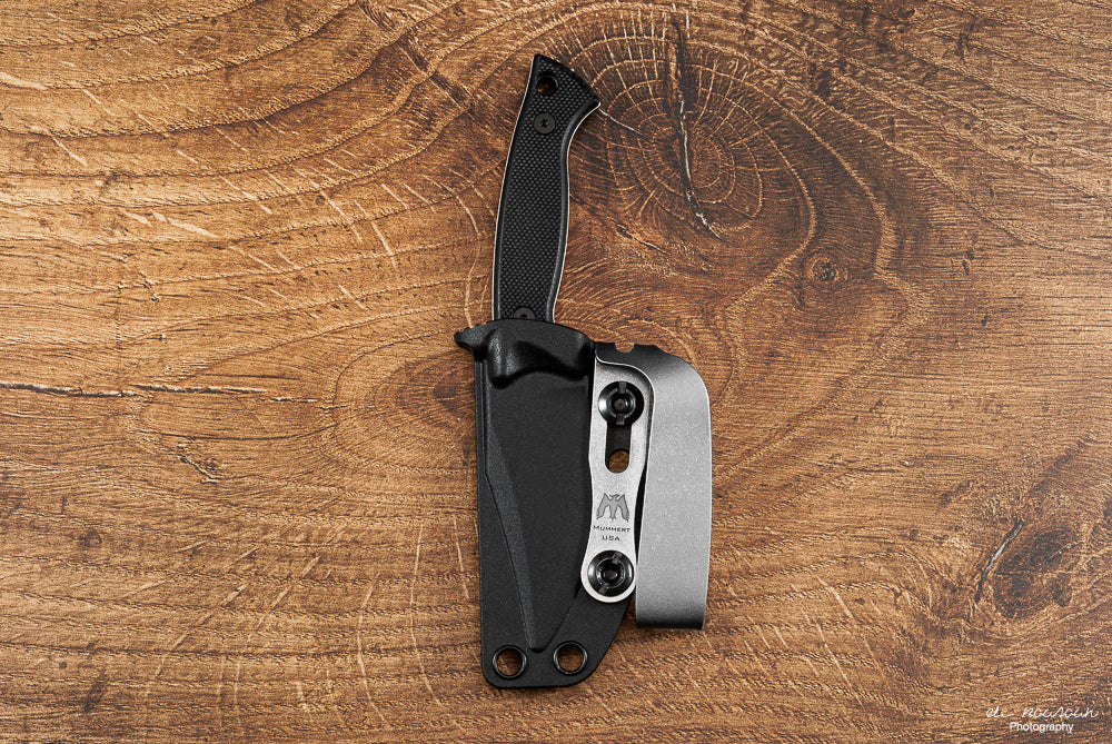 Mummert Knives Slotted Titanium Tumbled Regular Clip w/ Mounting Hardw ...