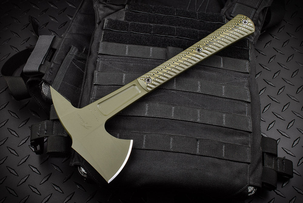 Knight Hawk Dirty Olive G-10 Handles with OD Green Cerakote Finish and ...